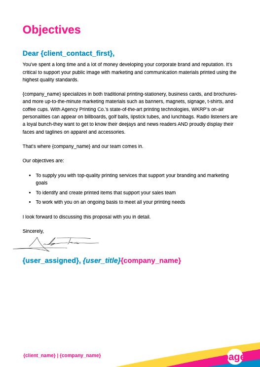 Printing Proposal Template | Proposify